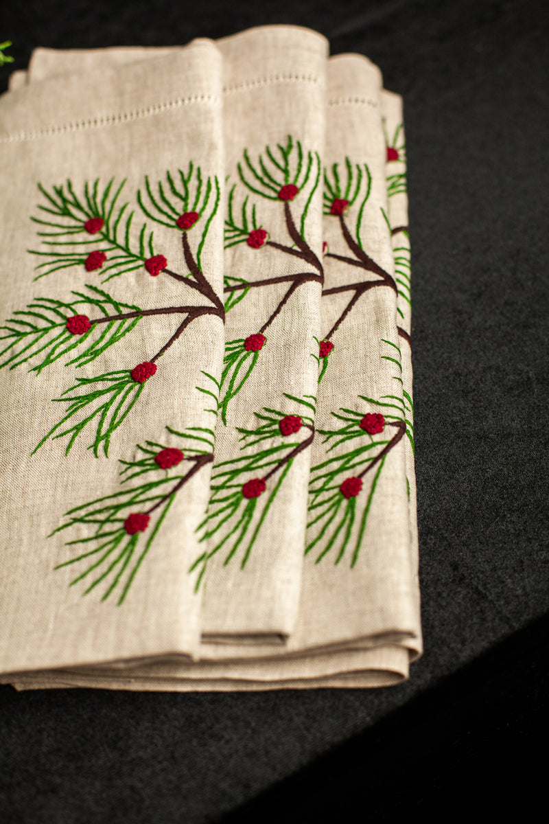 Flax Juniper Berry Napkin by Deborah Rhodes, Set of 4 – fleurdetroit