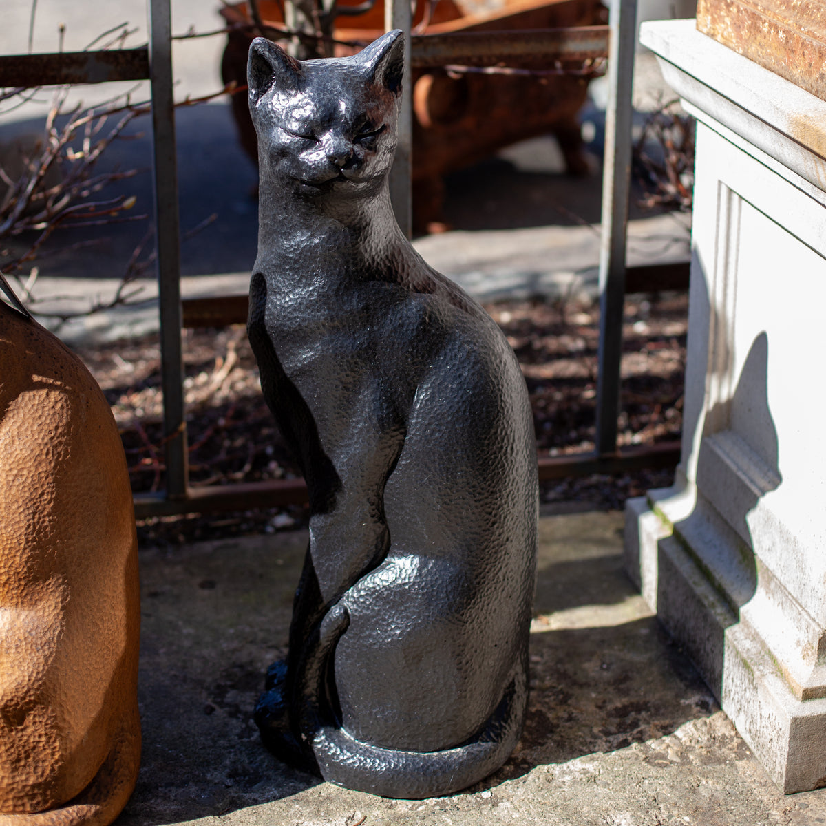 Cast Stone Checkers Cat – fleurdetroit