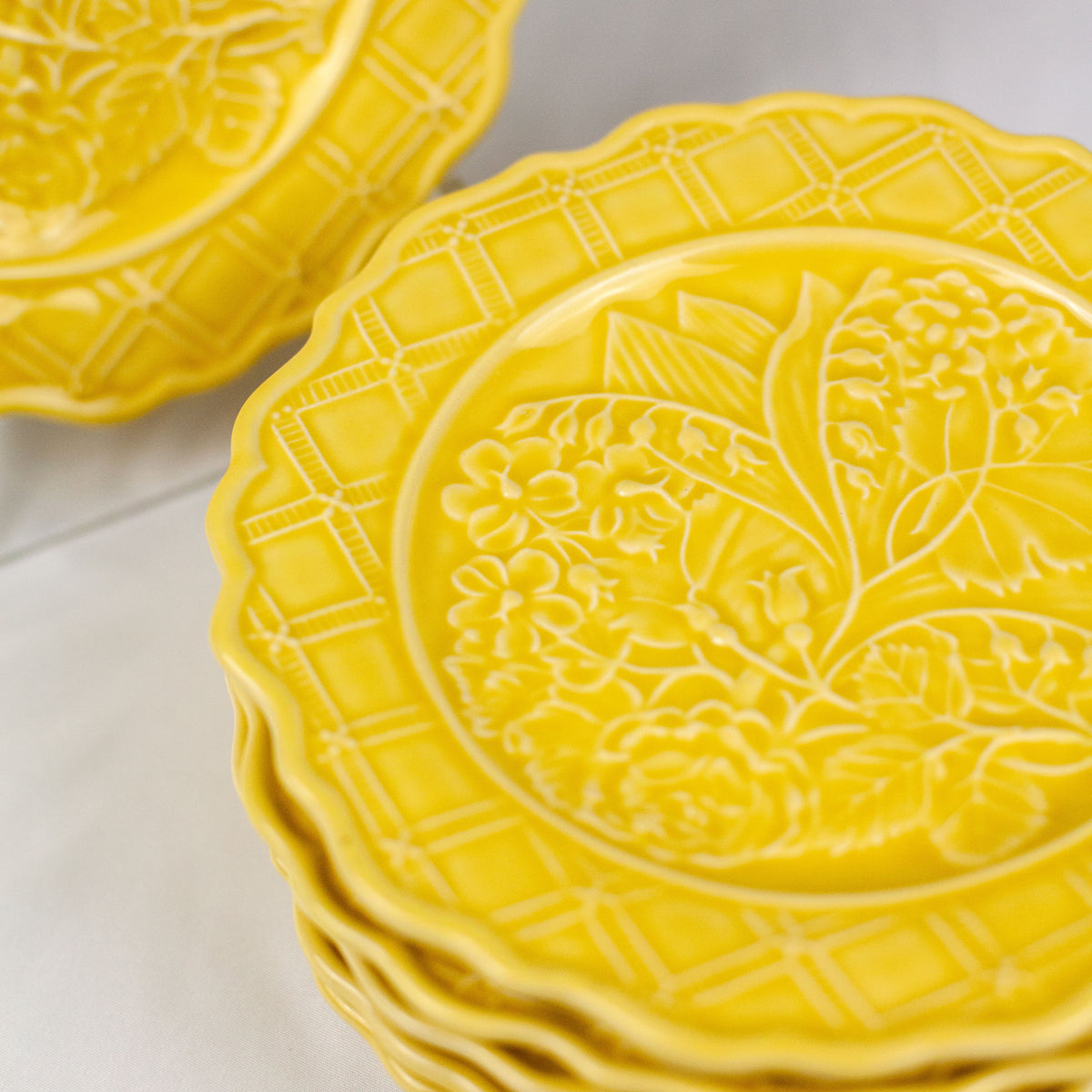 Tiffany and Co. Lily of the Valley Yellow Majolica Plates, Set of 6 ...